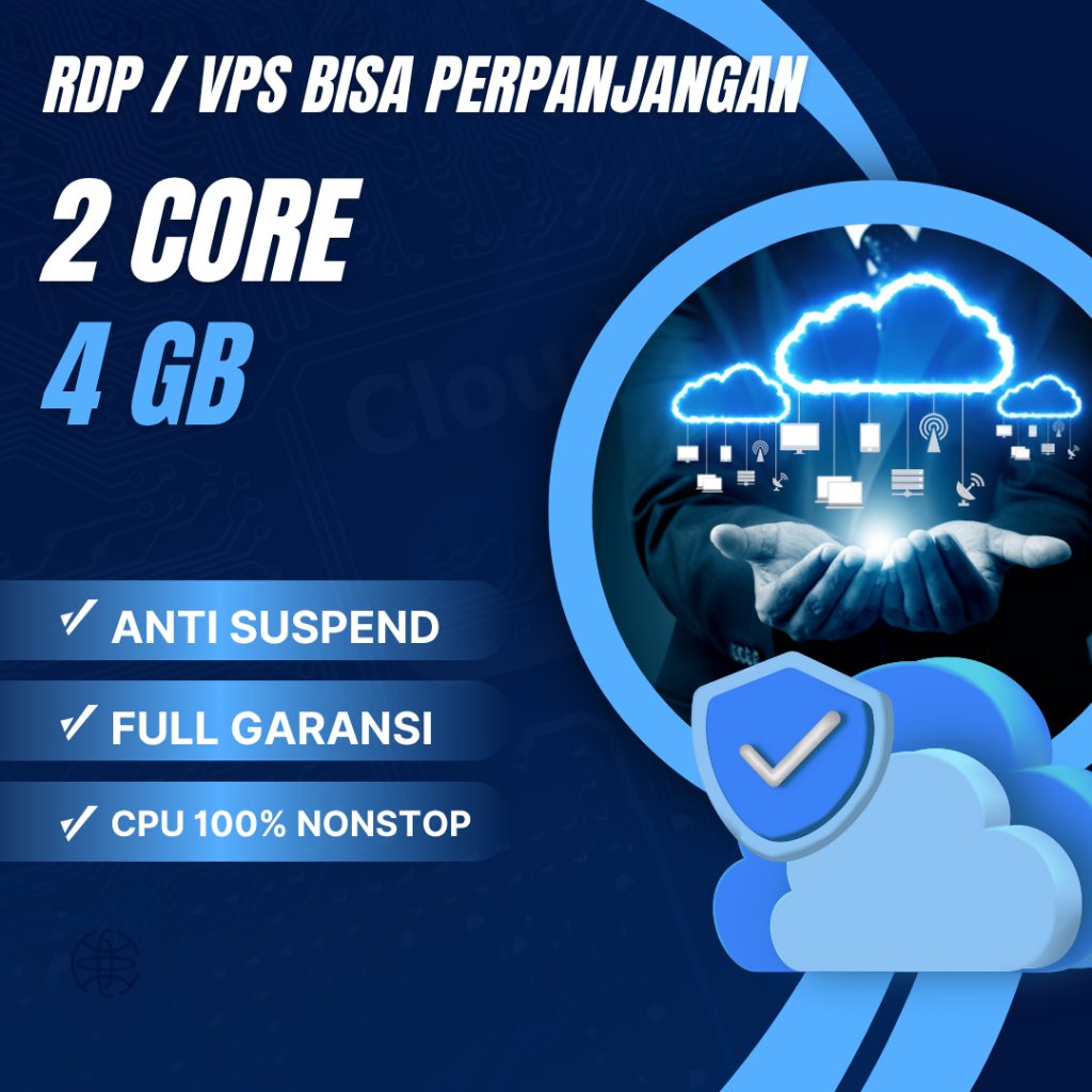 Jual RDP / VPS Ram 4GB 2 Core / 2 Vcpu Ram 4 GB Bulanan Mingguan Harian ...