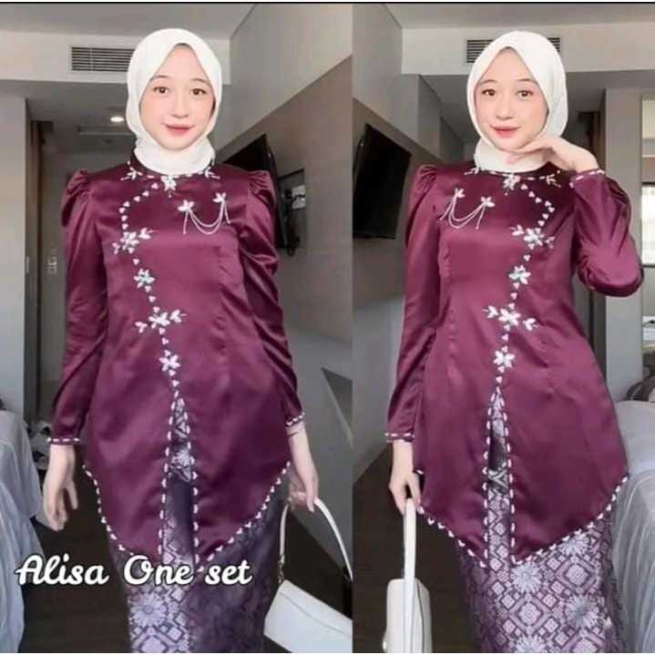 Jual Inara One Set Baju Kurung Melayu Rok Songket Modern Premium ...