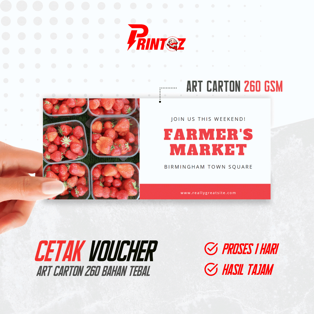 Jual Cetak Voucher Bahan Tebal Cetak Kupon Art Carton 260 GSM Voucher ...