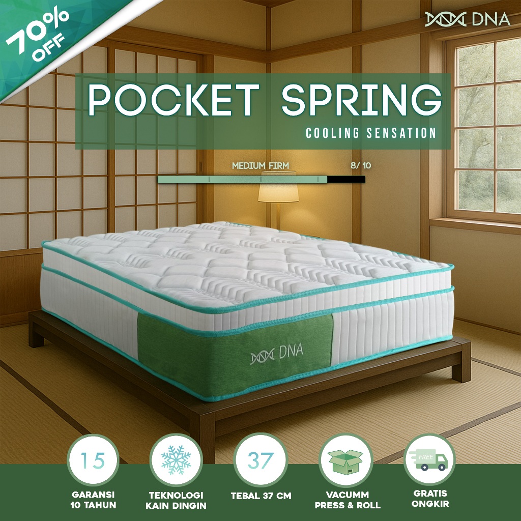 Jual DNA Kasur Pocket Spring Cooling Sensation Giant Mattress 32-37cm ...