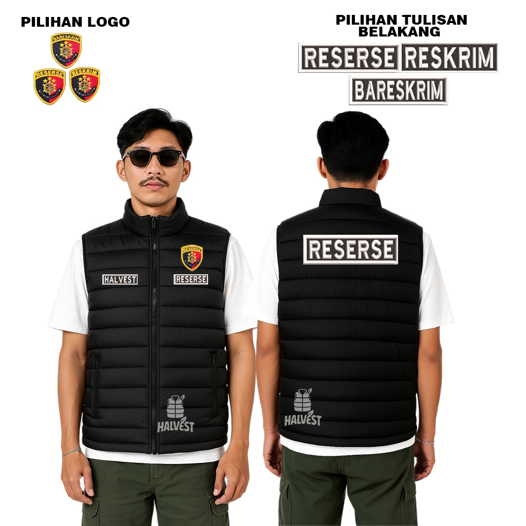 Jual Free Nama - Rompi Polisi Gelembung Pria Logo Bareskrim Reskrim ...