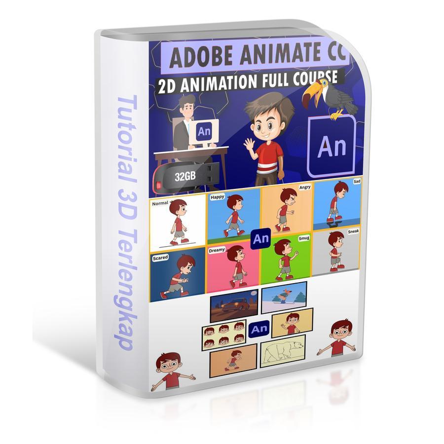 Jual Adobe Animate 2025 Mastering Video Tutorial Character 2D Animation Series via Flashdisk ...