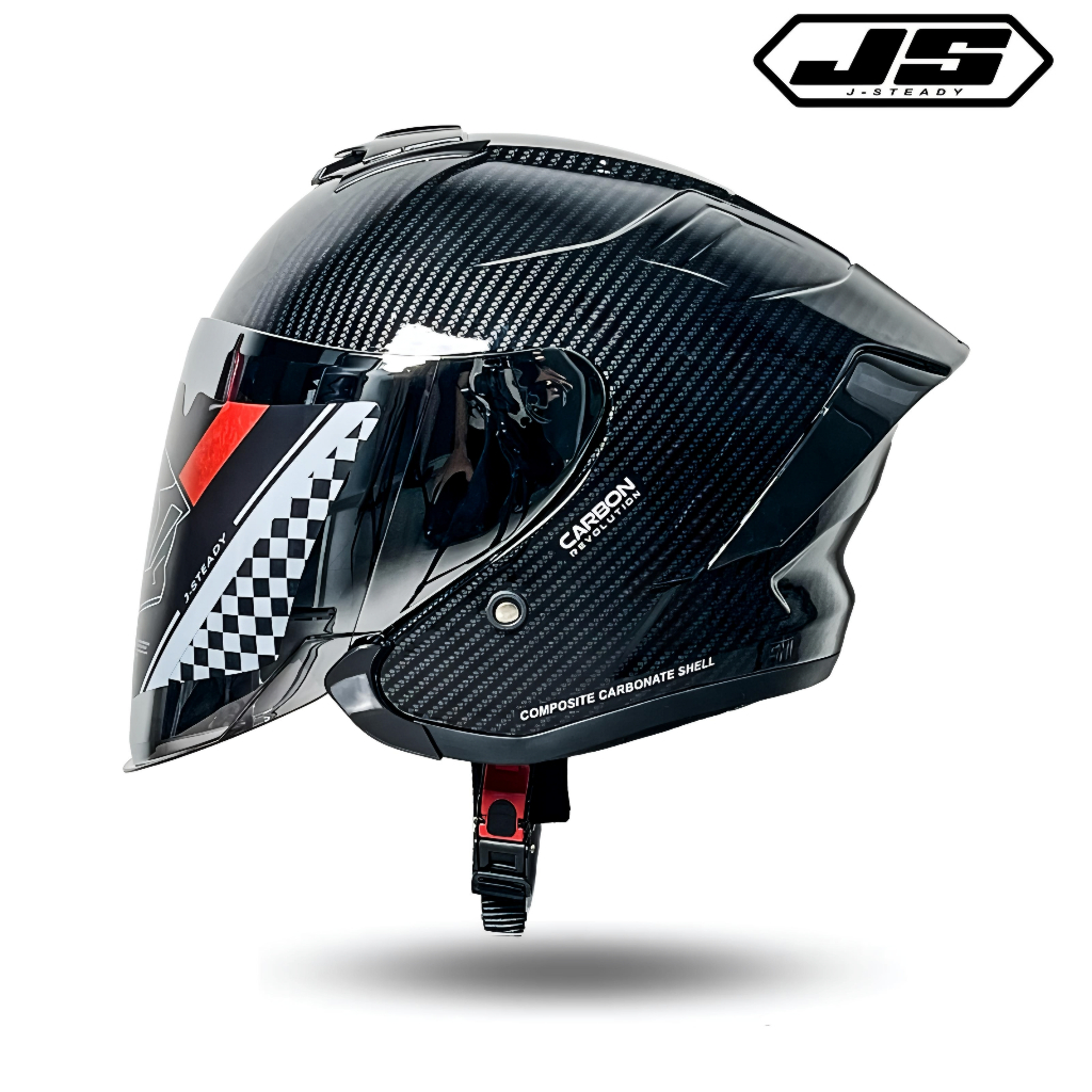 Jual Helm JS Armor Half face carbon Premium SNI /Untuk Pria DanWanita ...