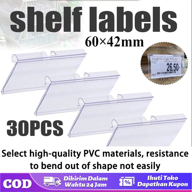 Jual 30pcs Label Harga Mika Price Tag Holder PVC Price Tag Card Price ...