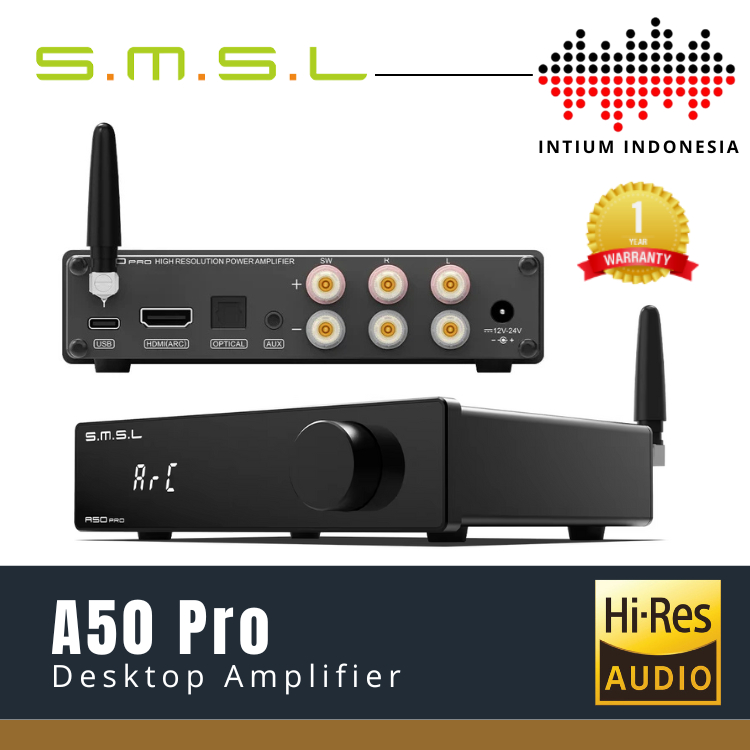Jual SMSL A50 PRO 2.1 Channel MA12070P*2 BT5.0 HDMI ARC Power Amplifier ...