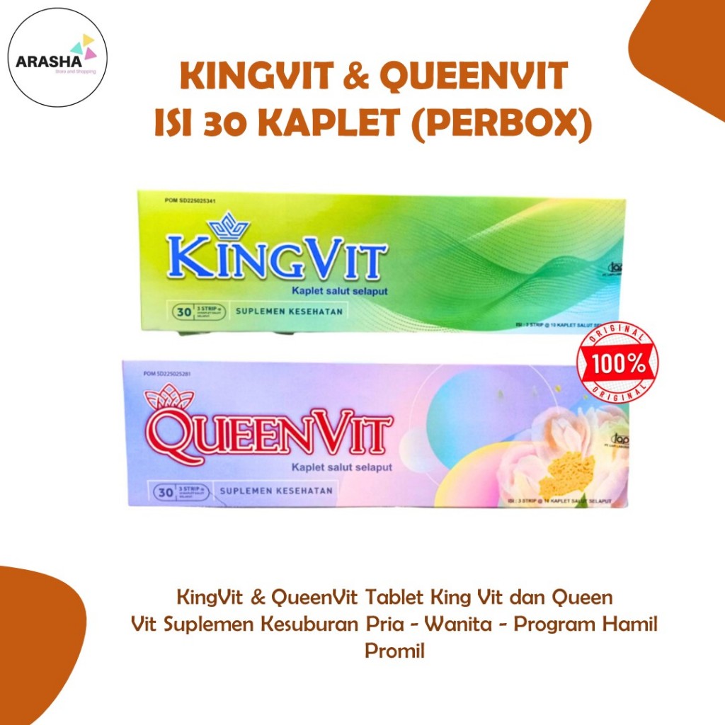 Jual KINGVIT & QUEENVIT Suplemen promil Vitamin Penyubur Kandungan isi ...