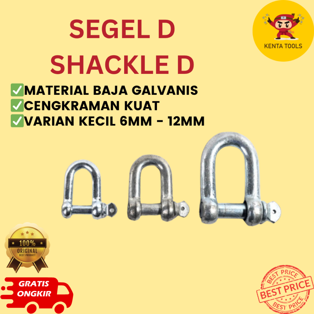 Jual Segel D Galvanis 6mm 10mm 12mm – Shackle D Baja Pengaman Sling ...