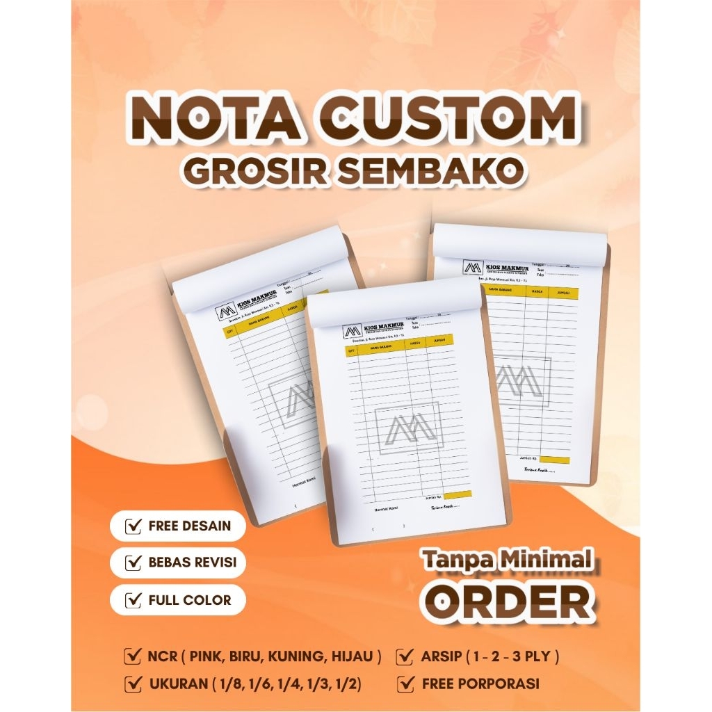Jual NOTA SEMBAKO | NOTA WARUNG SEMBAKO | NOTA GROSIR | NOTA CUSTOM JOGJA | CUSTOM NOTA SLEMAN ...