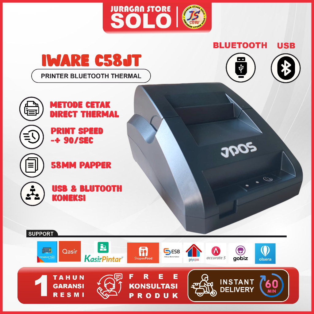 Jual Printer Bluetooth Mini Thermal Printer RPP02 58mm Moka dan Gobiz ...