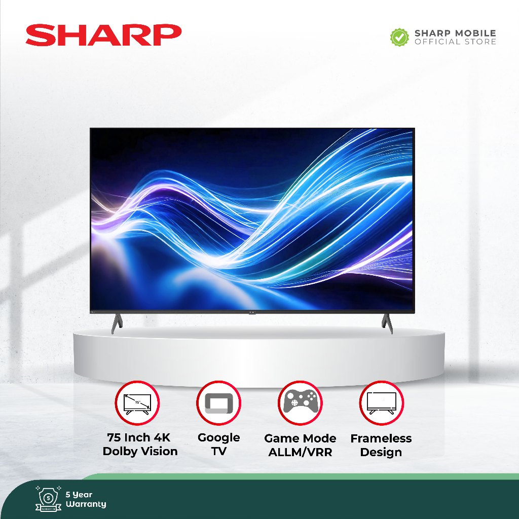 Jual SHARP 4T-C75HJ6000i 75 inch 4K Frameless Google TV | Shopee Indonesia