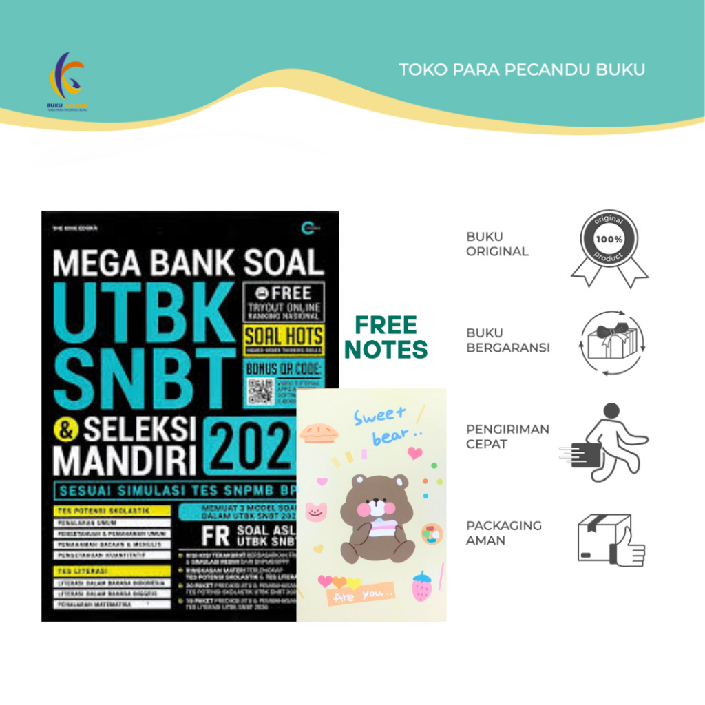 Jual ( Free Notes ) Buku Mega Bank Soal UTBK SNBT & Seleksi Mandiri ...
