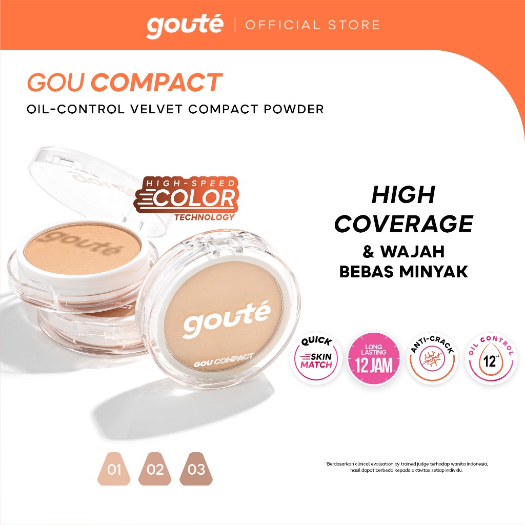 Jual goute Goucompact Matte Compact Powder with Velvet Finish Oil ...