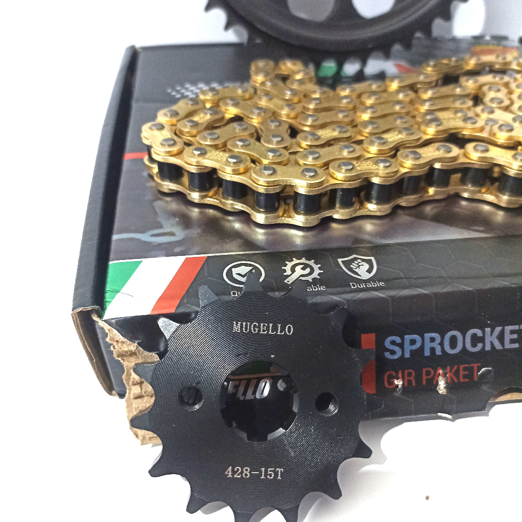 Jual GEAR PAKET BAJA SUPRA GTR 150 / SONIC 15/44T (428HG-120L) MUGELLO ...