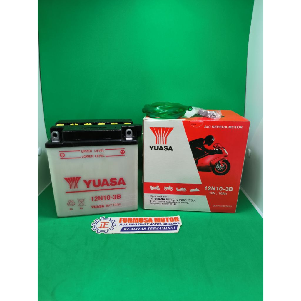 Jual AKI BASAH YUASA 12N10-3B SEPEDA MOTOR VESPA 12V 10Ah ORIGINAL KELUARAN TERBARU | Shopee ...