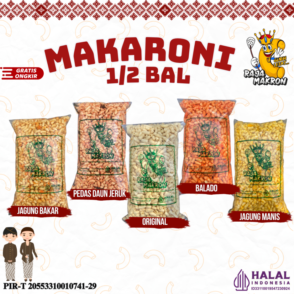 Jual 1/2 BAL MAKARONI KRESS BANTAT KEMASAN 500Gr - 5 VARIAN RASA Food ...