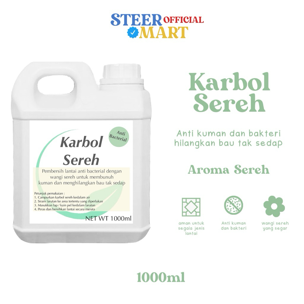 Jual KARBOL SEREH MURAH / KARBOL SEREH KEMASAN JERIGEN 1 liter | Shopee ...