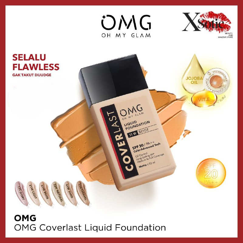 Jual OMG Oh My Glam Coverlast Liquid Foundation 25 ml - Alas Bedak ...