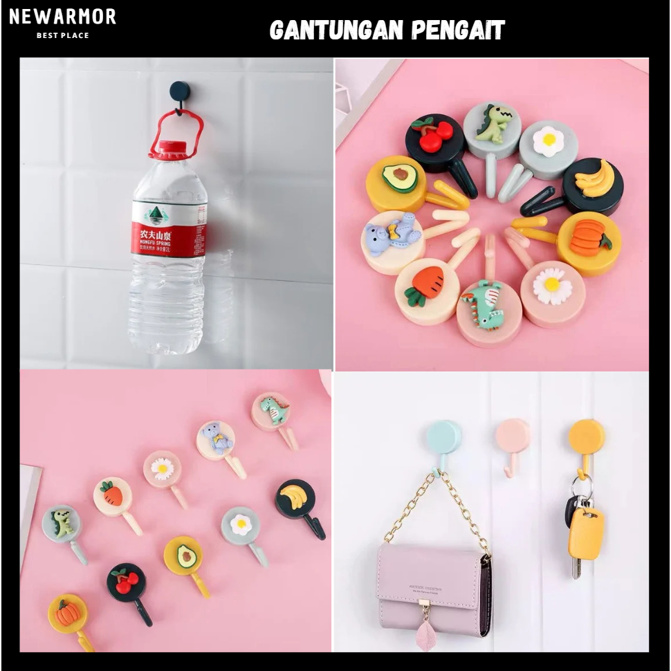 Jual Gantungan Tempel Dinding Polos Serbaguna | Hook Bulat Kuat ...