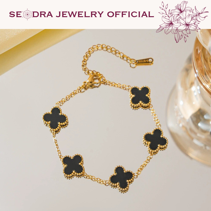 Jual SEODRA • Hera Bracelet Clover 18k Gold Plated • Perhiasan Gelang ...