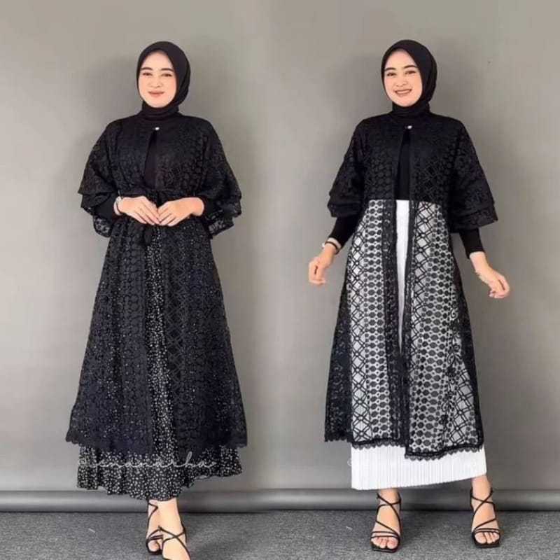 Jual Jasmin Long Outer Cardigan Brokat/ Busana Pantai/ Busana kondangan ...