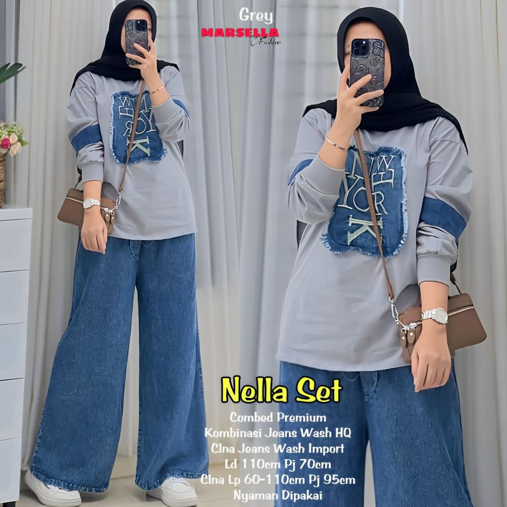 Jual Baju setelan wanita nella set by marsela | Shopee Indonesia