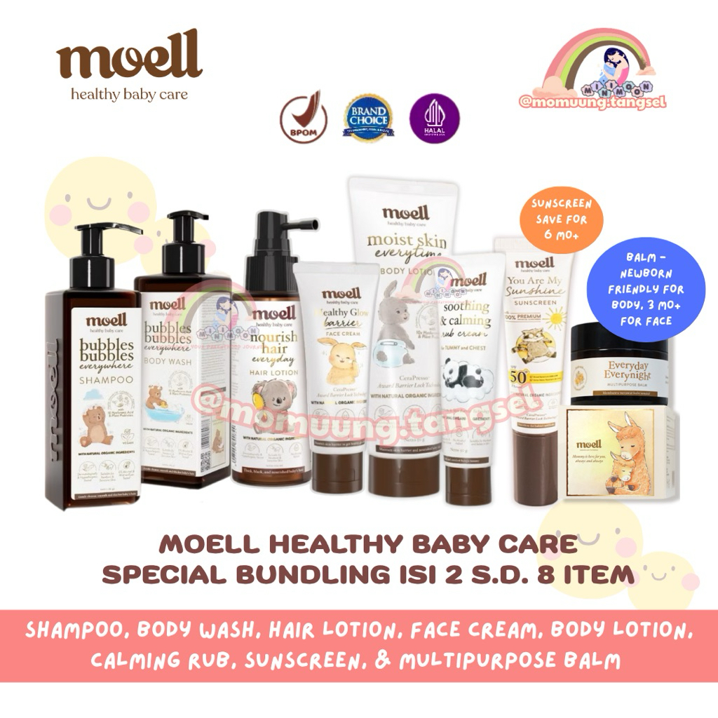 Jual Moell Special Bundling Skincare Newborn Baby Kids - Hair Lotion ...