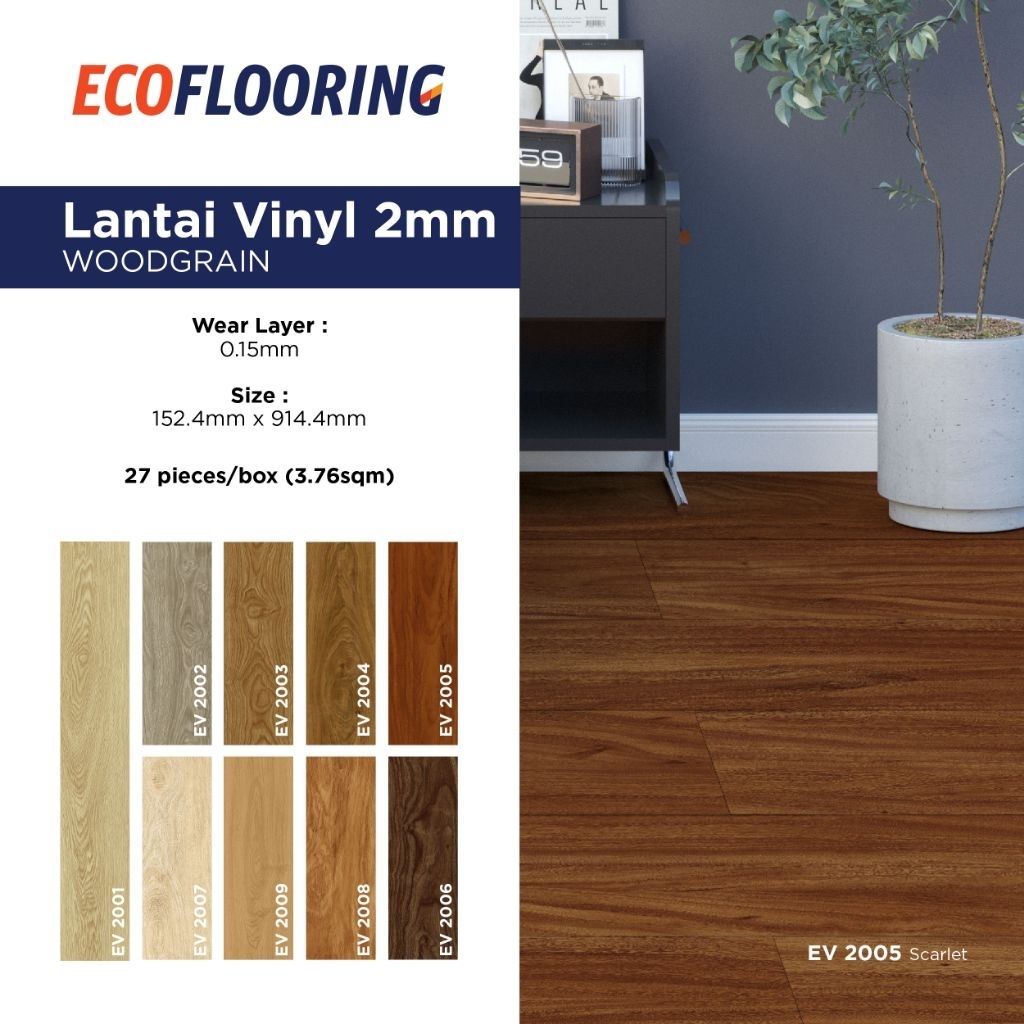 Jual Lantai Vinyl ECO 2mm by TACO Harga Murah Tebal 2mm (per 1 box cover 3,76 m2 isi 27 lembar ...