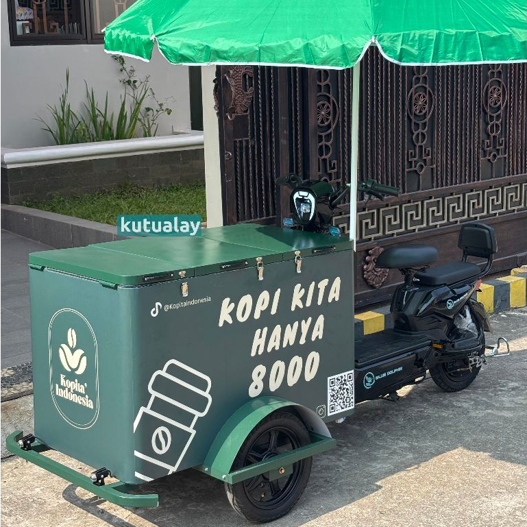 Jual Custom Gerobak Keliling Sepeda Listrik 500w Minuman / Makanan ...