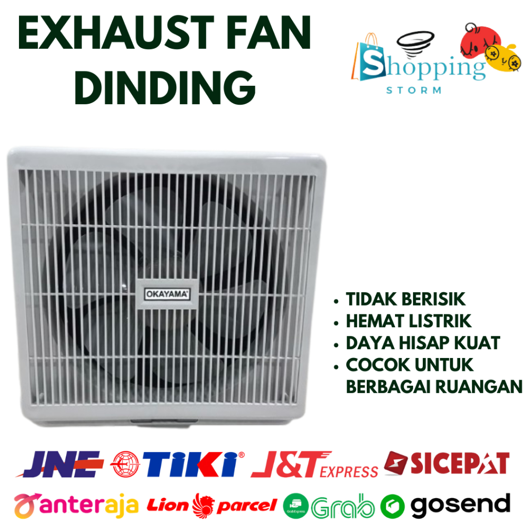 Jual Exhaust Fan Dinding Blower Angin 10 Inch dan 12 Inch Hexos ...