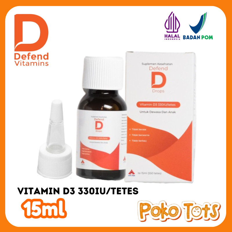 Jual Defend D Drops Vitamin D3 330IU/Tetes 15ml Suplemen Kesehatan ...