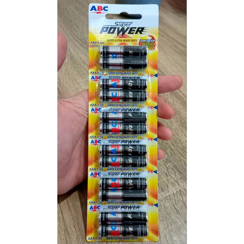 Jual BATERAI ABC SUPER POWER HITAM AAA 1.5 V PACK ISI 2 PCS BATERE ...