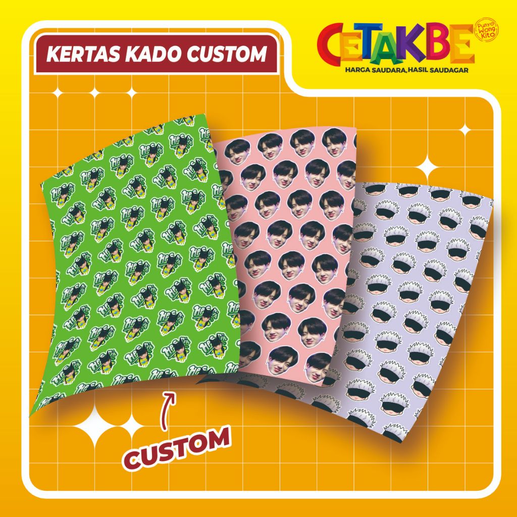 Jual KERTAS KADO CUSTOM / KERTAS KADO UNIK / KERTAS KADO / PEMBUNGKUS ...