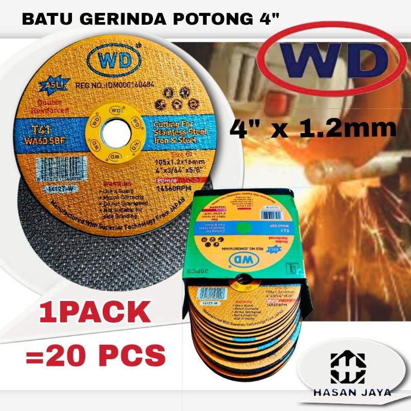 Jual WD Potong Gerinda 4" Inci 1Kotak 20 Pcs | Shopee Indonesia