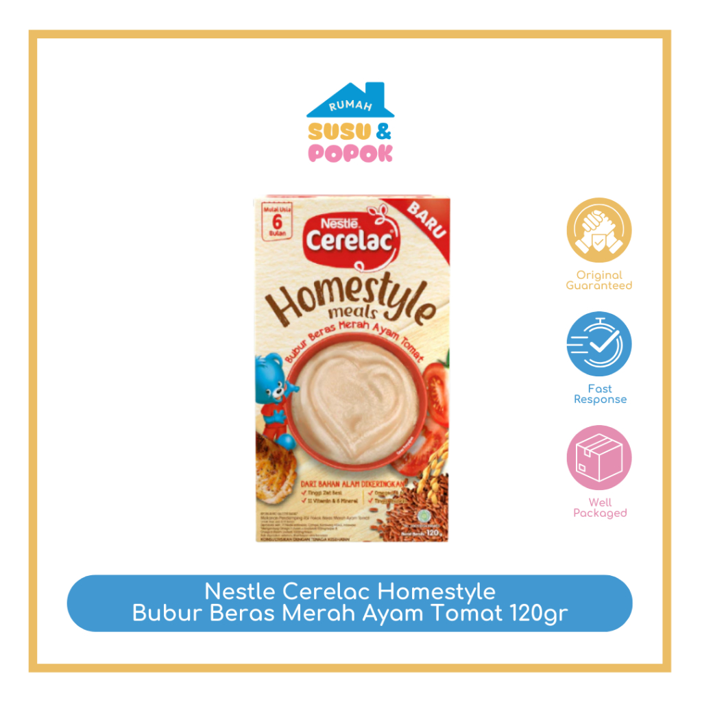 Jual Nestle Cerelac Homestyle Bubur Beras Merah Ayam Tomat 120gr ...