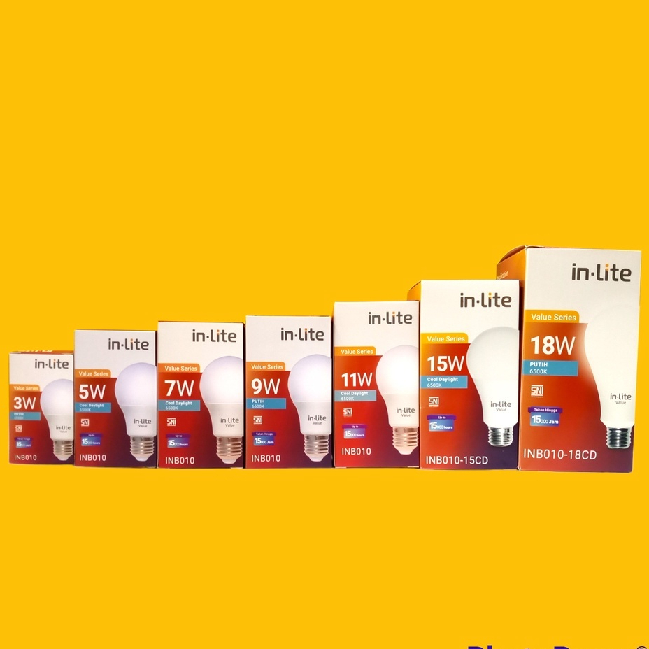 Jual INLITE - LAMPU BULB LED INLITE VALUE INB010 3WAT/ 5WAT / 7WATT / 9WATT / 12WATT / 15WAT ...
