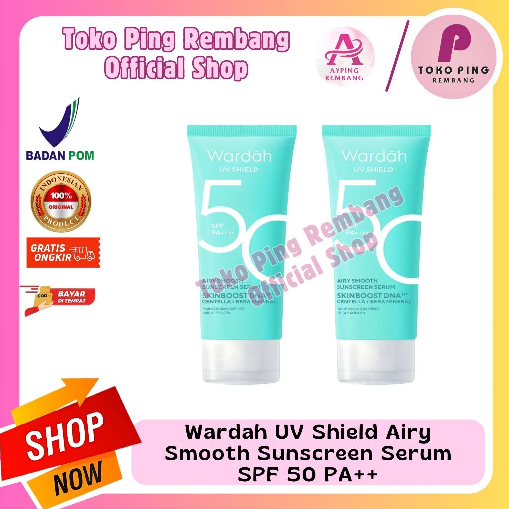 Jual WARDAH UV Shield Airy Smooth Sunscreen Serum SPF 50 PA++++ | Shopee Indonesia