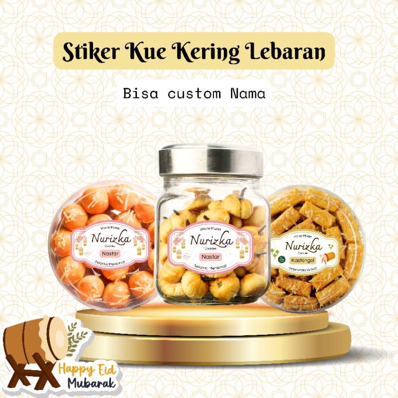 Jual STIKER LABEL KUE KERING LEBARAN / STICKER LABEL COOKIES / STIKER ...