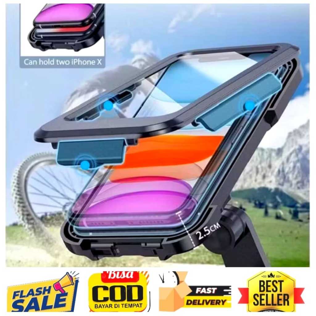 Jual Holder Hp Stang Sepeda dan Motor Juga Sepeda Listrik Plus Mika Waterproof Anti hujan ...