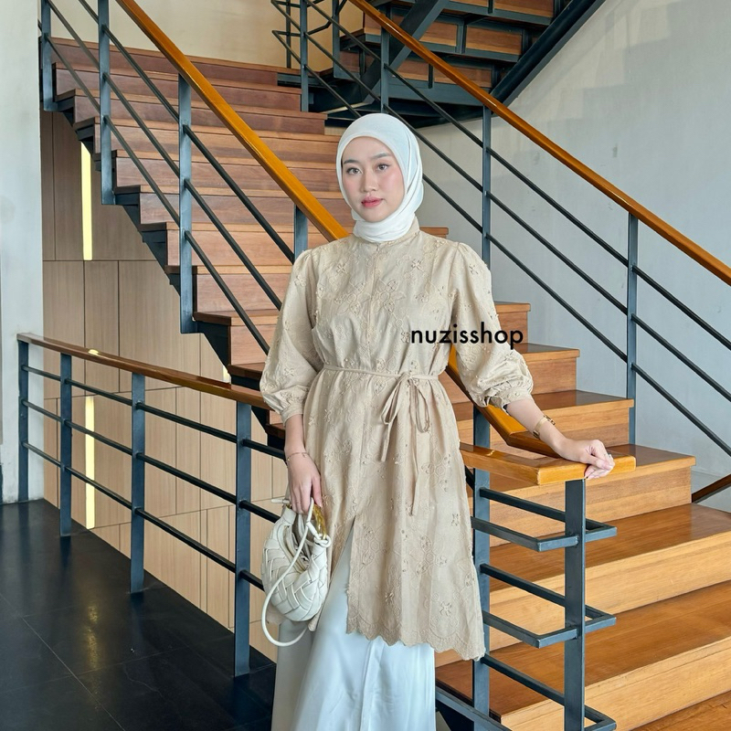 Jual NUZI - Zea Tunik Baju Kurung Malaysian Style Katun Bordir Raya ...