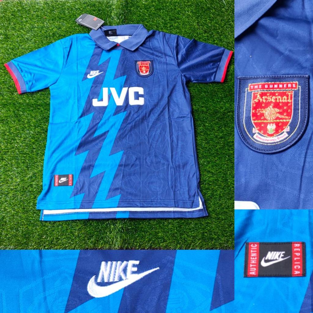 Jual JERSEY RETRO VINTAGE ARSENAL AWAY BIRU JVC 1995 GRADE AAA CLASSIC ...