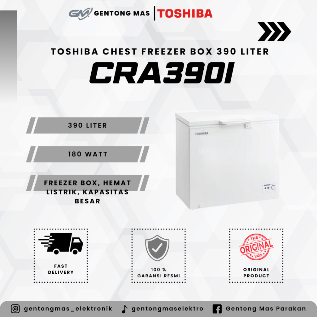 Jual Toshiba Chest Freezer Box 390 Liter CRA390I | Shopee Indonesia