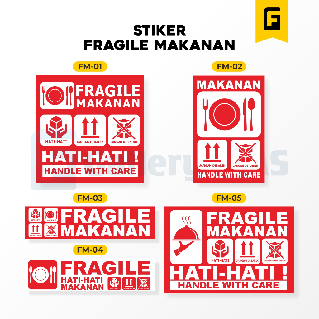 Jual Stiker fragile makanan label fragile food sticker fragile makanan ...