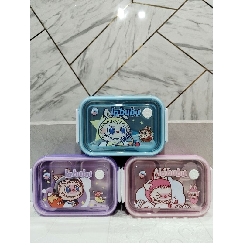 Jual Lunch Box Labubu/kotak nasi labubu/stainless steel/sekat 1 free ...