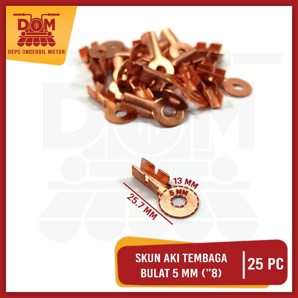 Jual Skun Aki Tembaga Bulat 5mm 8" Per Pak Isi 25 (PSP) Scun Plat ...