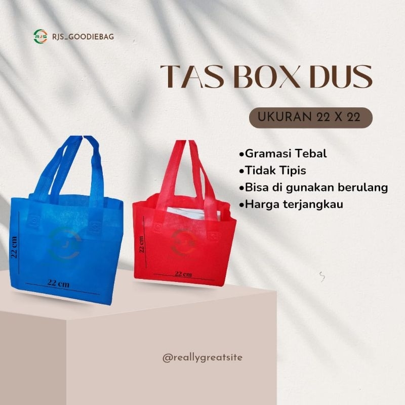 Jual (Isi 12 pcs) Lusinan Tas Box 22x22 Tas Box Dus Pres Tas Box Nasi Tas Box Hajatan Tas Box ...