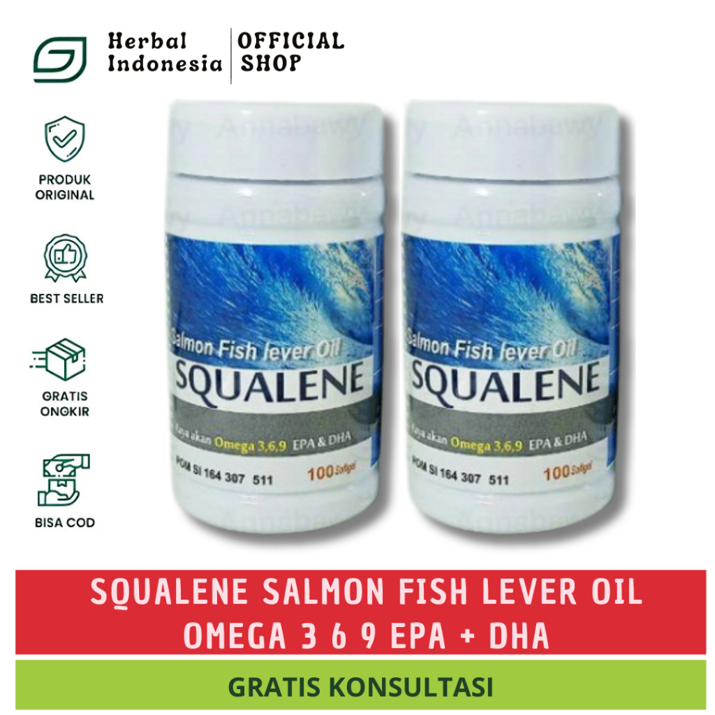 Jual Squalene Fish Lever Oil Salmon - Kaya akan Omega 3 6 9 EPA + DHA ...