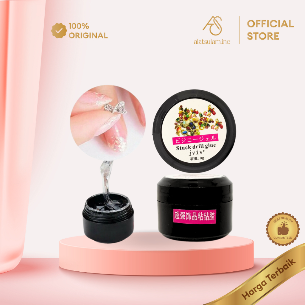 Jual Stuck Nail Art Drill Glue Lem Aksesoris Perhiasan Kuku 8ml | Shopee Indonesia