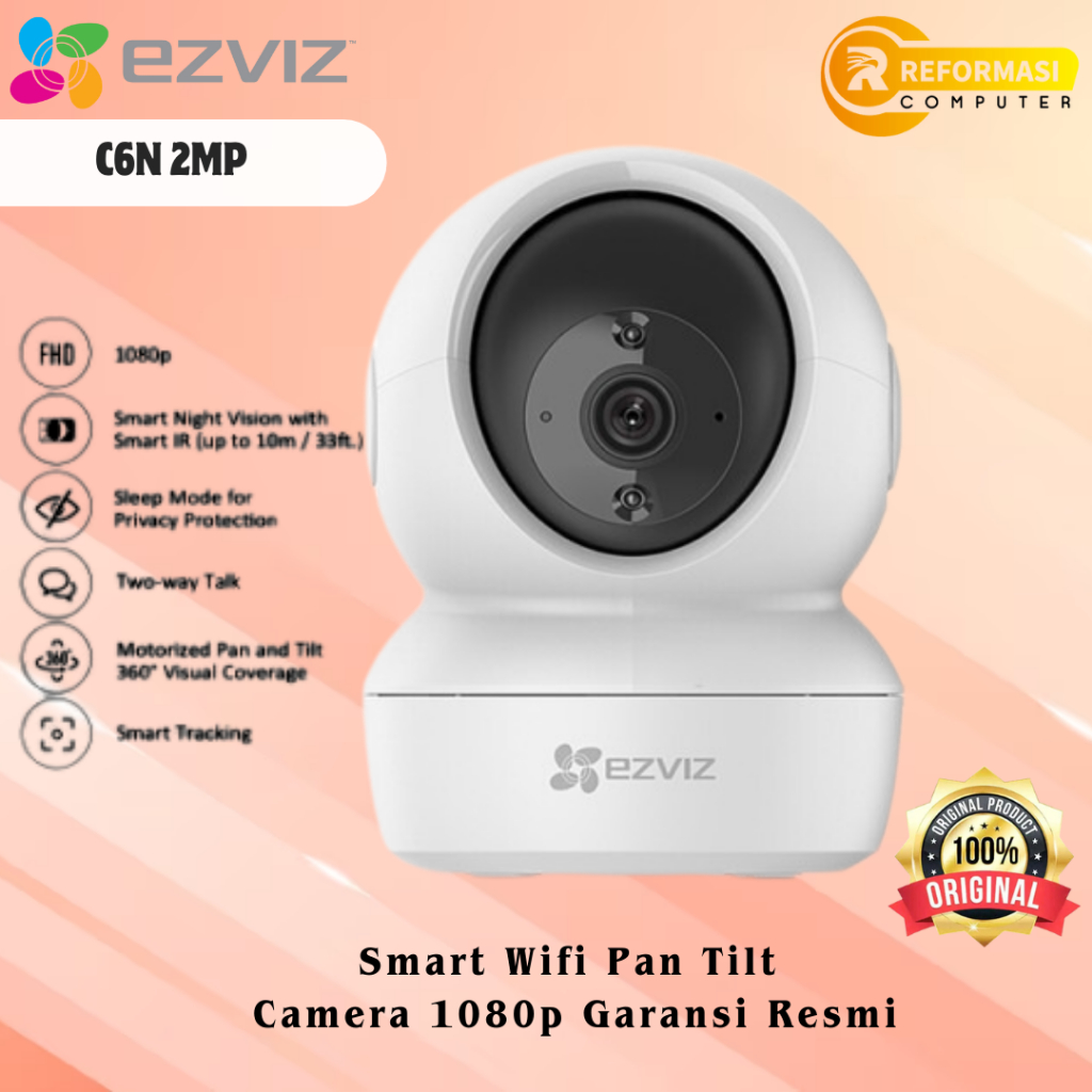 Jual Camera cctv Ezviz C6N Smart Wifi Pan Tilt Camera 1080p Garansi ...