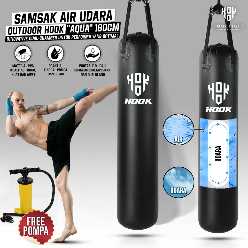 Jual Samsak Air Udara Hook Samsak Tinju Gantung 180cm Hook Sansak Muay ...
