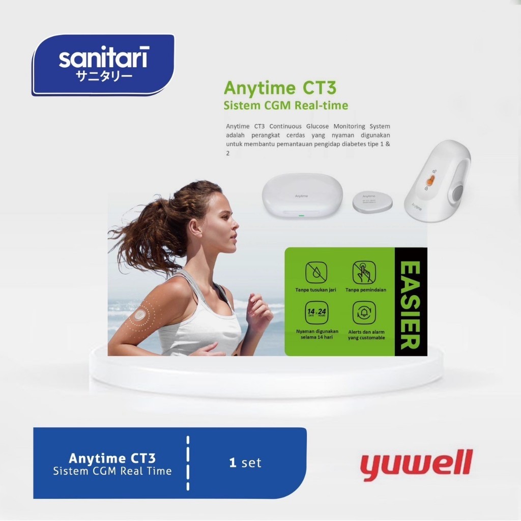 Jual CGM Set CT3 Yuwell CGM Yuwell CT3 Anytime Continuous Glucose Monitoring System Alat Cek ...